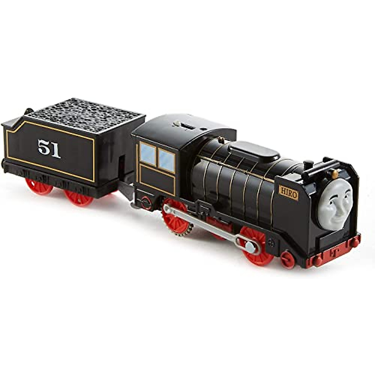 Thomas and Friends Motorized Train Set - 6 Pc Bundle with Thomas, Emily, Hiro, and Carly Trains Plus Daniel Tiger Stickers, More | Thomas and Friends Motorized Engines