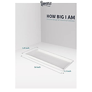 Sweese 719.101 Rectangular Serving Platters, 14 Inch Porcelain Serving Trays for Parties - Set of 4, White