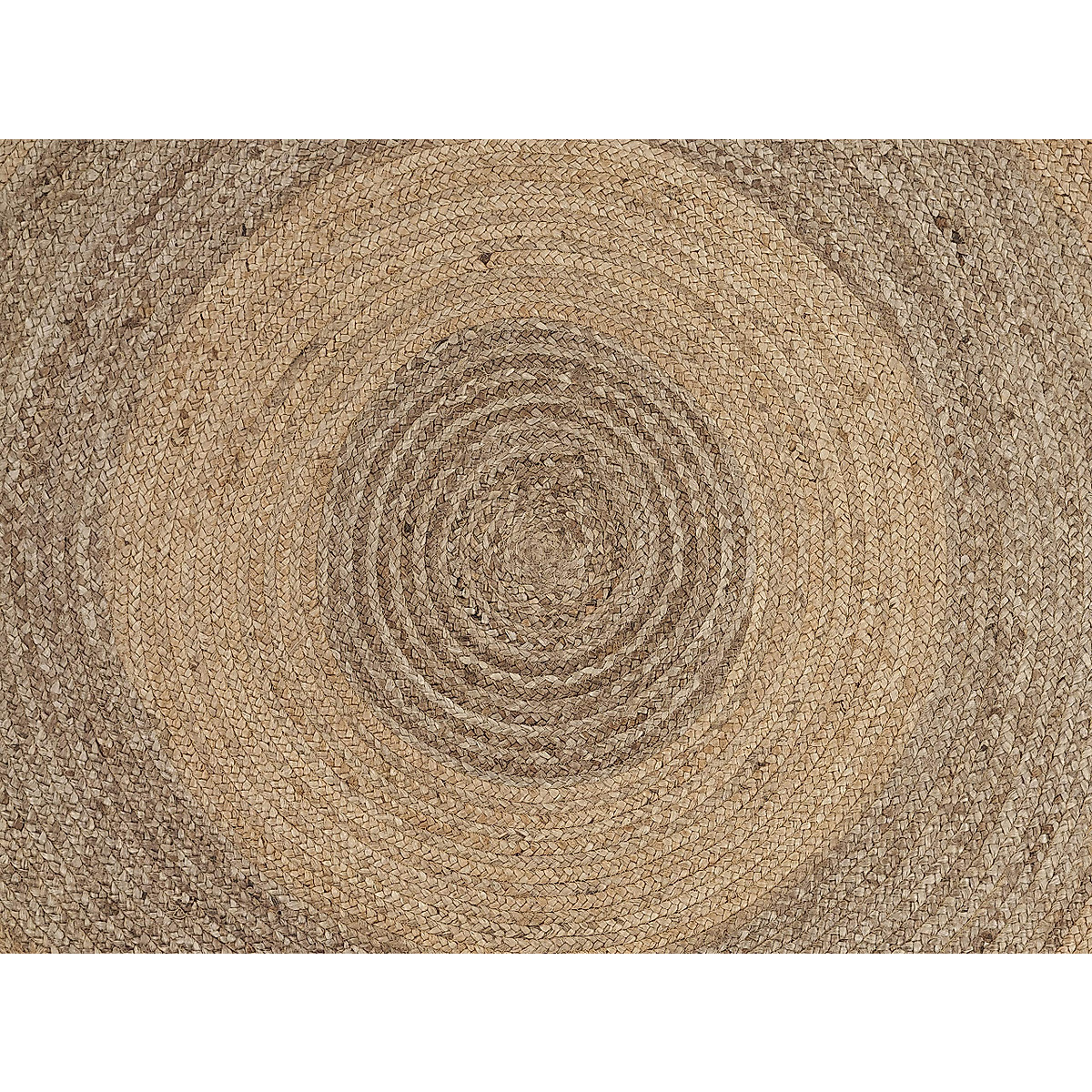 LR Resources Jute LR12032-NGY40RD Natural/Gray Round X 4 ft Indoor Area Rug, 4' x 4'