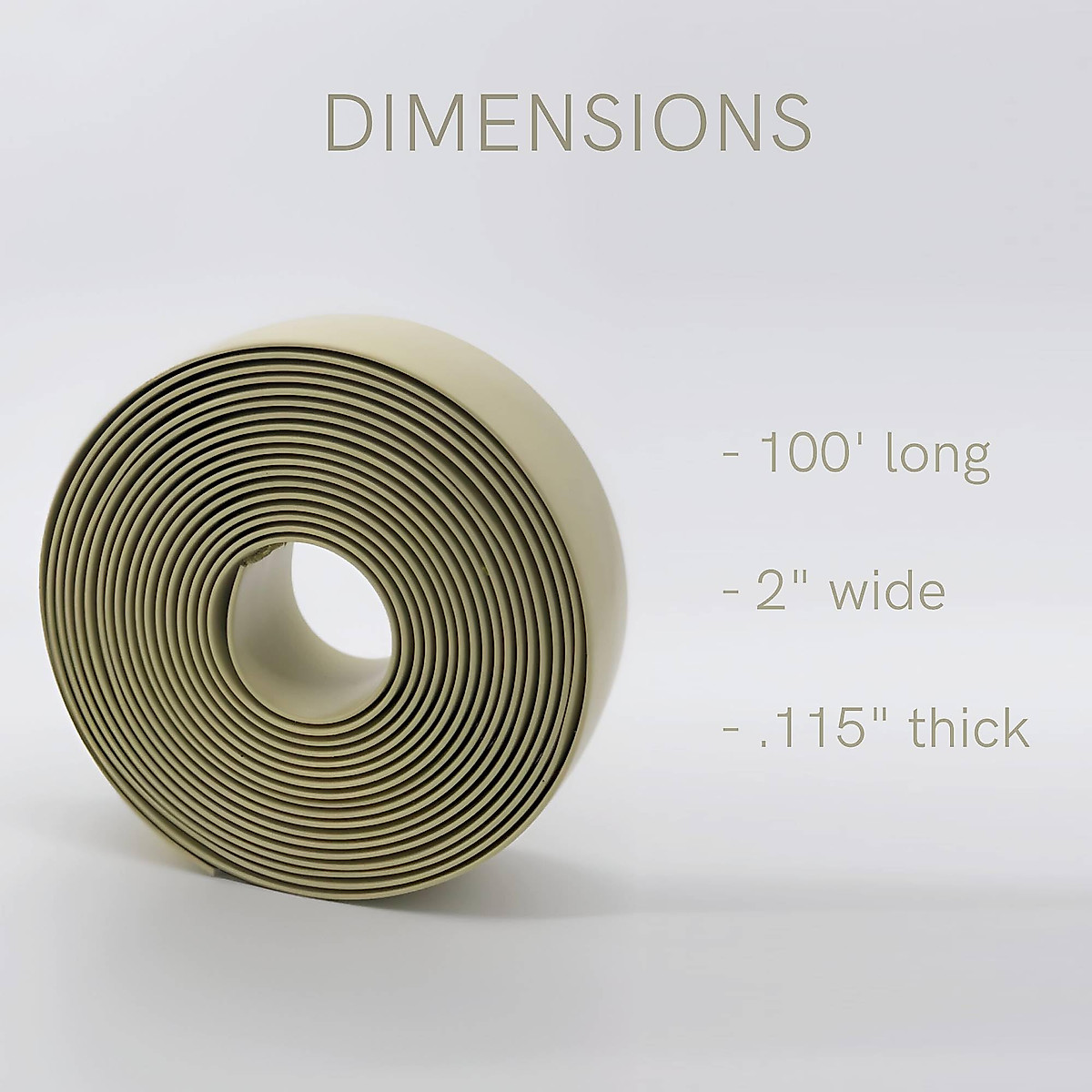 LEMBERG 2" Wide 100' Length Chair Vinyl Strap Strapping for Patio Lawn Garden Outdoor Furniture Matte Finish Color (Driftwood)