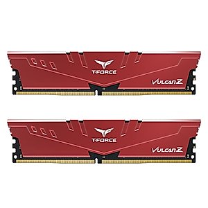 TEAMGROUP T-Force Vulcan Z DDR4 16GB Kit (2x8GB) 3200MHz (PC4-25600) CL16 Desktop Memory Module Ram Red TLZRD416G3200HC16FDC01