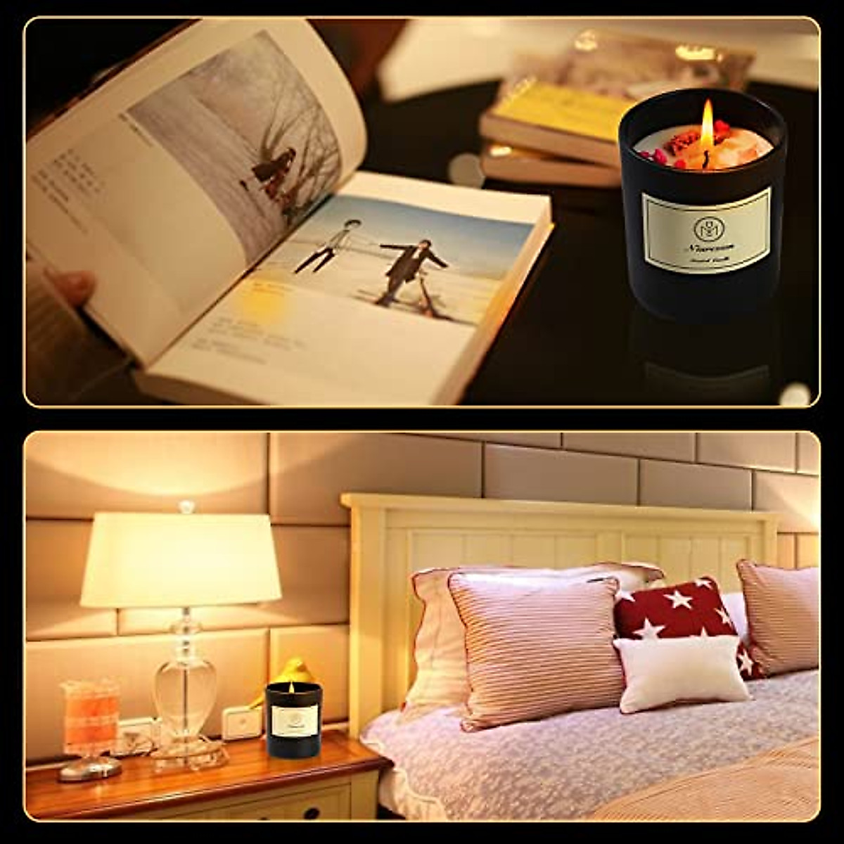 Candles for Home Scented，Highly Scented Candles14% Essential Oil,Natural Soy Wax Candle Stress Relief and Relax for Home & Bedroom ，Candles Gift for Women ，Summer Gardenia Scented Candles