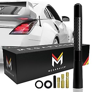 Universal Car Antenna Replacement | Truck Antenna | 5 Inch Carbon Fiber | Antena para Carro | Short Antenna for Truck | Billet Antenna for Car | Car Audio & Video Antennas | Auto Accessories | Black