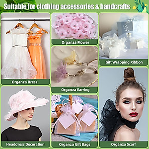 MoDooris Red Organza Fabric 58" Wide Bridal Solid Sheer Organza Crystal Shiny Organza Tulle Silky Fabric for Bridal Dress, Wedding Decorations, Backdrop Arch, DIY Crafts, Sewing(1 Yard)