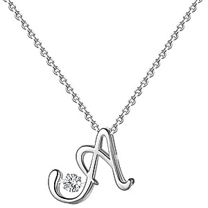 Initial Sterling Silver Necklace Hypoallergenic Silver Jewelry Set/Best Fashion Gift for Women