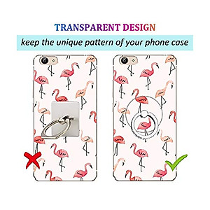 lenoup Transparent Cell Phone Ring Holder Kickstand,Bling Bling Sparkle Diamond Clear Cell Phone Finger Ring Grip Stand(Silver/Rose Gold)