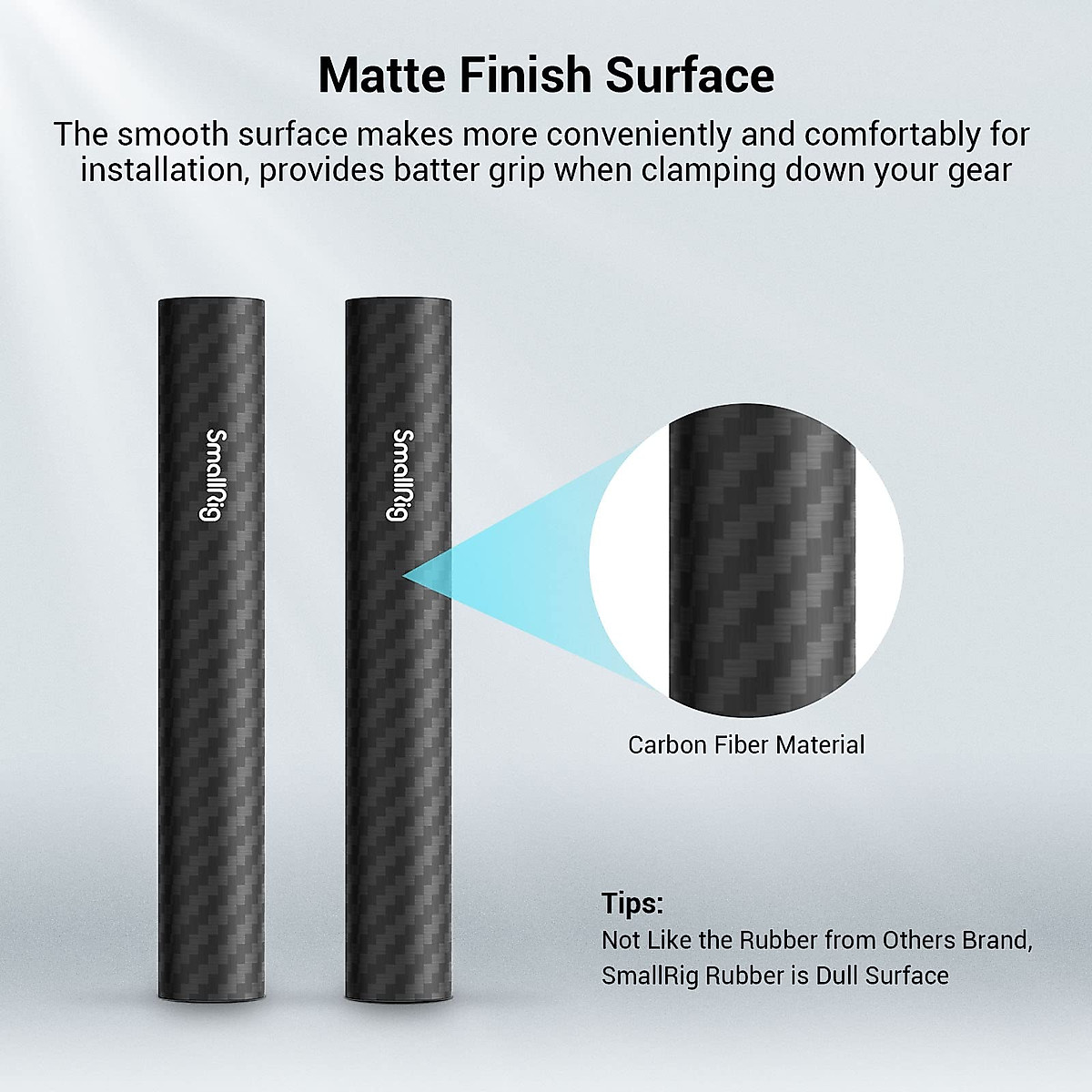 SmallRig 15mm Carbon Fiber Rods (4 Inch) for 15mm Rail Support System - 1871