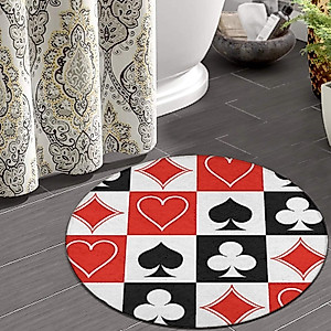 Meaudiwes Suits Hearts Diamonds Clubs Spades Grid Poker Non Slip Door Mat Outdoor Decorative Garden Office Bathroom Bedroom Living Room Door Mat with Non Slip Inside & Outside Area Rug Floor Mat
