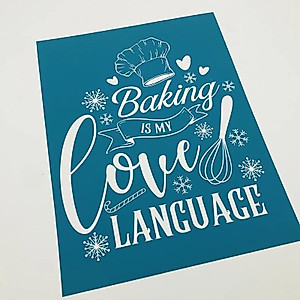 MANGOUSONG Screen Printing Kit,22x28cm Baking is My Love Language Mesh Screen Stencils Self-Adhesive Silk Screen Printing Stencil for Canvas Bag Washable