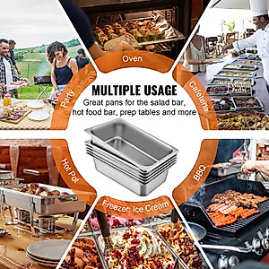 Vevor Hotel Pan Full Size 6-Inch, Steam Table Pan 6 Pack, 22 Gauge/0.8mm Thick Stainless Steel Full Size Hotel Pan Anti Jam Steam Table Pan : Industrial & Scientific