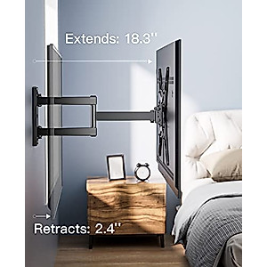 Floating Wall Mounted Shelf AV Mount Shelf & PERLESMITH Full Motion TV Wall Mount