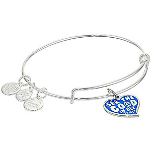 Alex and Ani Barbie Charm Bangle Bracelet Silver/See The Good in All Things One Size, Shiny Silver (AS20EBBAR8SS)