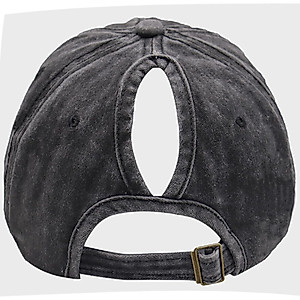 Tacoesha Gardening Gifts for Women Mom, Garden Hair Don’t Care Ponytail Hat, Adjustable Washed Cotton Embroidered Garden Accessories Baseball Cap, Gifts for Birthday