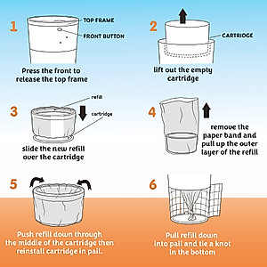 Diaper Pail Refills Compatible with Dekor PLUS Diaper Pail 4 Refill Bags Holds 2320 Diapers – Strong, Durable Baby Powder Scented Refills Bags