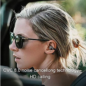 Bone Conduction Headphones Open Ear Headphones Wireless Bluetooth Earbuds Workout Bone Conducting Earphones with Mic Waterproof Headphones for Running Sports Cycling Gym Wireless Earbuds with Earhooks