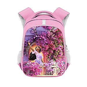 Gojo Satoru Pink Backpack, 3D Printing Mirabel Backpack Kids Backpack Lunch Bag Pencil Case Combination-1