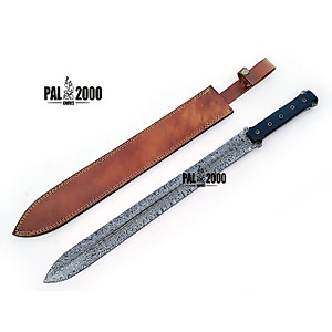 Full Tang Knives - Custom Handmade 26 Inch knife - Hand Forged Damascus steel Knife - Knife With Sheath, Ssmr-9981