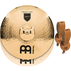 Meinl 18” Arena Marching Cymbal Pair with Straps - Professional Bronze Alloy Brilliant Finish - Made In Germany, 2-YEAR WARRANTY (MA-AR-18)