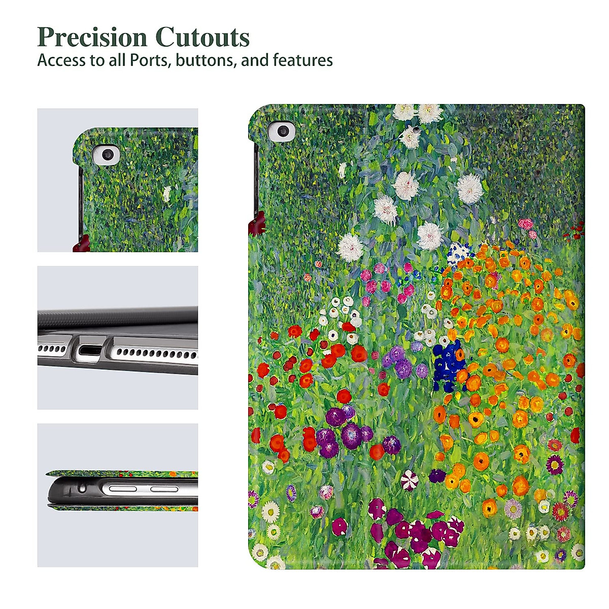 Vimorco iPad Case 6th/5th Generation 2018/2017, iPad 9.7 Inch Case for iPad 6th/5th Case Generation, Adjustable Angle, Auto Wake/Sleep, iPad Air 2 / Air Case Folio Stand Cover (Flower Garden)