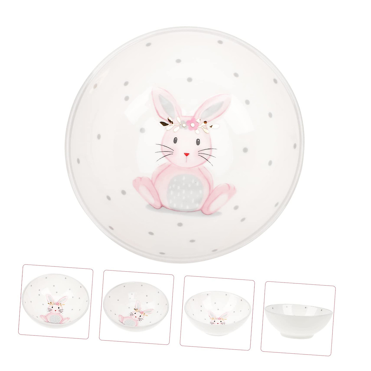 BESTOYARD Easter Tableware Ceramic Mixing Bowl Ramen Kit Udon Noodle Bowl Rice Bowls Appetizer Bowl Bunny Candy Bowl Ceramic Tableware Dessert Fruit Bowl Salad Bowls Storage Bowl Tableware
