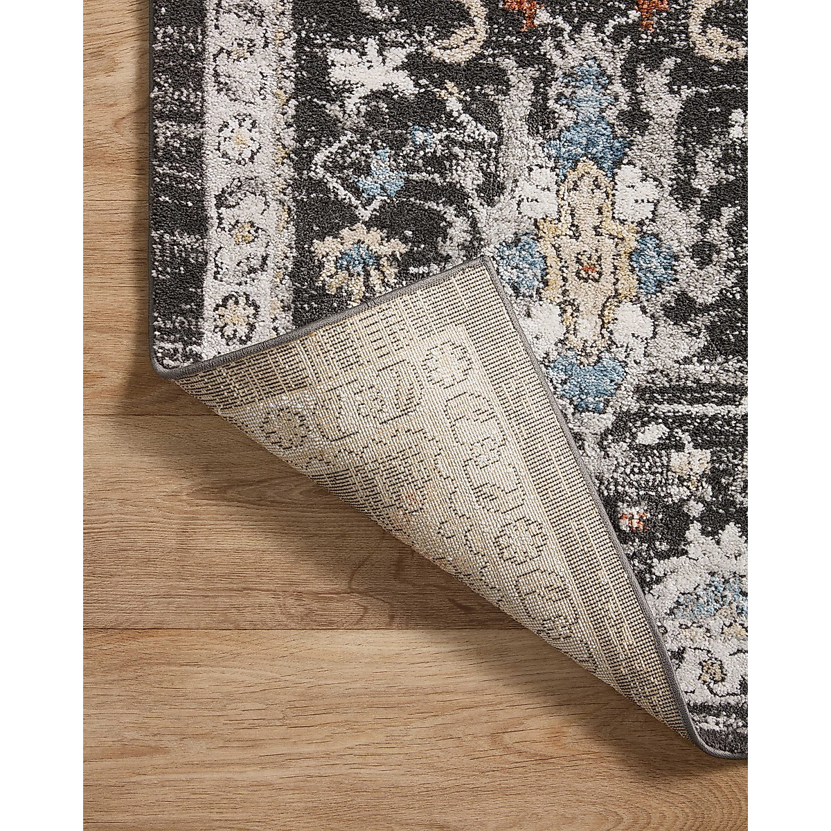 Loloi II Odette Collection ODT-04 Charcoal/Multi 5'-3" x 7'-9" Area Rug