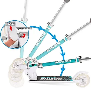 WeSkate Scooter for Kids with LED Light Up Wheels, Adjustable Height Kick Scooters for Boys and Girls Ages 3-12, Rear Fender Break, Folding Kids Scooter, 110lb Weight Capacity