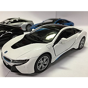 KiNSMART BMW i8 SetOf4 5" 1:36 Scale Die Cast Metal Model Toy Car w/ Pullback Action