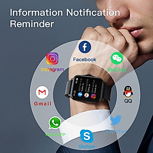 ANDFZ Smart Watch(Receive & Dial), 2023 Newest 1.85" TFT HD Full Touch Screen, Smart Watch for Men Women, SmartWatchs with Health Tracker/Fitness Tracker/Call/Text/AI Voice Assistant