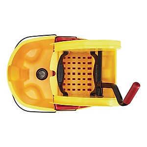 Rubbermaid Commercial Down Press Wringer for WaveBrake Buckets, 16-32 oz Capacity, Yellow, Heavy Duty Mopping/Cleaning for Professional/Janitorial Use