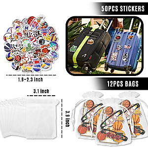 122 PCS Sports Party Favors Basketball Baseball Football Soccer Party Gift Thank You Tags Goodie Bags for Sports Club Party Favors Kid Birthday Party Baby Shower Sports Theme Party Supplies (Style 01)