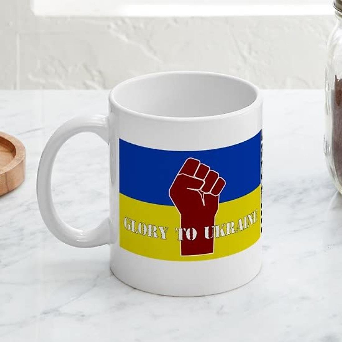 CafePress Glory To Ukraine Mugs Ceramic Coffee Mug, Tea Cup 11 oz