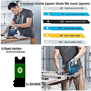 20-Piece Universal Jig Saw Blade Set for Wood,Plastic and Metal Cutting with Tool Bag Universal Design fits All Name Brand and Import jig saws