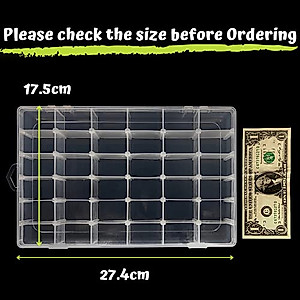 Bead Organizers and Storage - Plastic Compartment Tackle Art Bin Rock Craft Screw Thread Small Parts Collection Box Containers with Lids for Kid 2 Packs 36 Grids