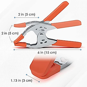 Houseables Spring Clamp, A Clamps, Hand Squeeze Clips, 6 Inch, Metal, 8 Pack, Orange, Heavy Duty, Large, Strong, Quick Grip, Strong Hardware Claps for Woodworking, Wood, Pony, Photography, Furniture