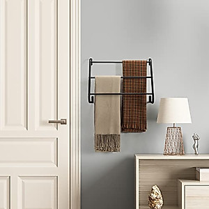 Bathroom Towel Bar, Metal Towel Rack Wall Mounted, 3-Tier Tower Holder Bar Space Saving Towel Racks for Bathroom Black