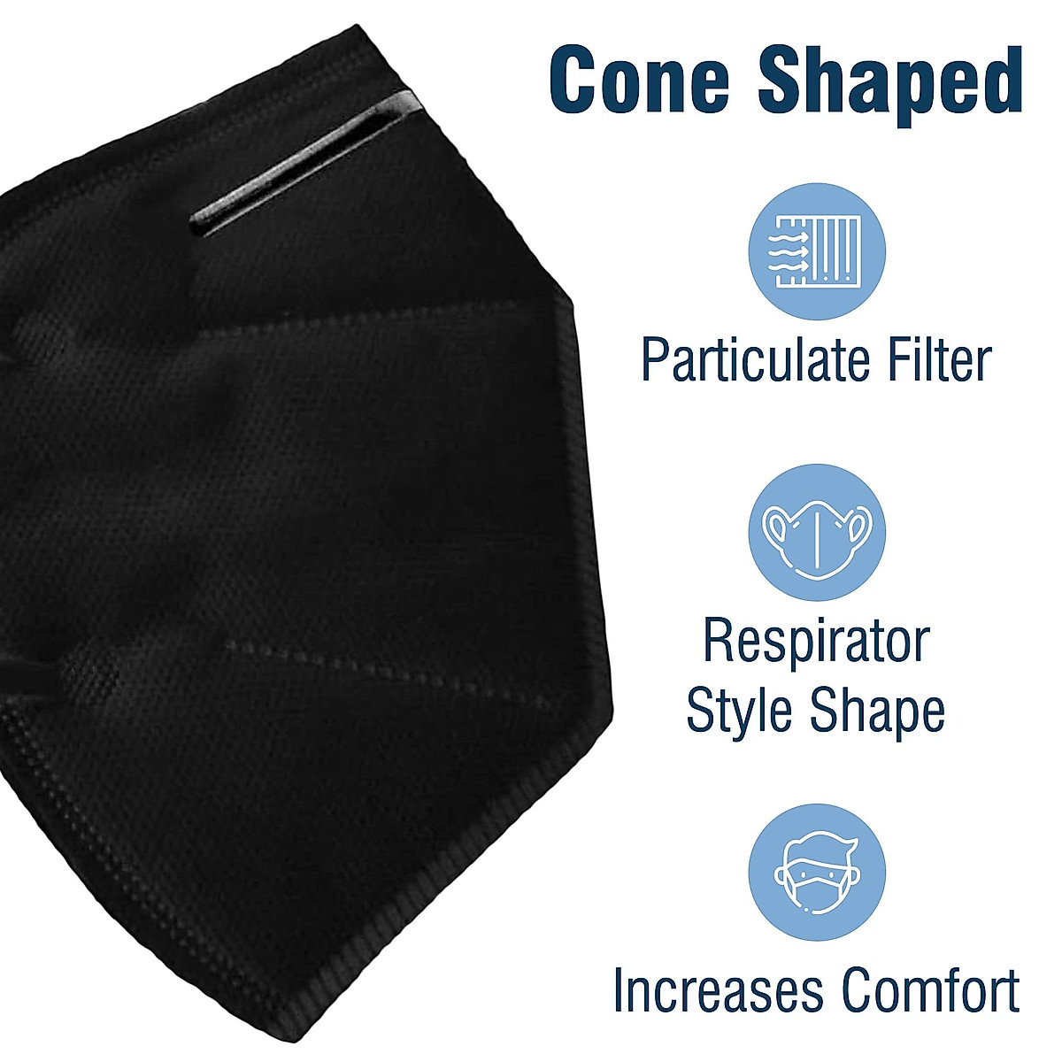 WECARE Black KN95 Adult Face Masks 20 Pack - Individually Wrapped Disposable 4 Ply Particulate Respirator Mask - Anti Fog, PM2.5, Comfortable Folded Design