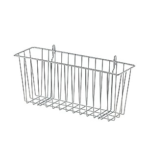 TRINITY EcoStorage 15-Inch Metal Hanging Basket to Use With Shelf Units and Storage Racks for Garage, Kitchen, and Closet Organization, NSF Certified, 10 Pound Capacity, Chrome, 2-Pack