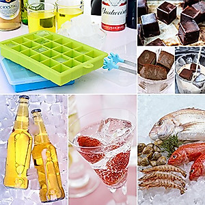 Ice Cube Trays 3 Pack, Morfone Silicone Ice Tray with Removable Lid Easy-Release Flexible Ice Cube Molds 24 Cubes per Tray for Cocktail, Whiskey, Baby Food, Chocolate, BPA Free