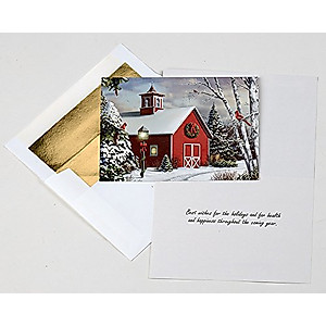 As Winter Calls Boxed Christmas Cards - 15 Cards & 16 Foil Lined Envelopes