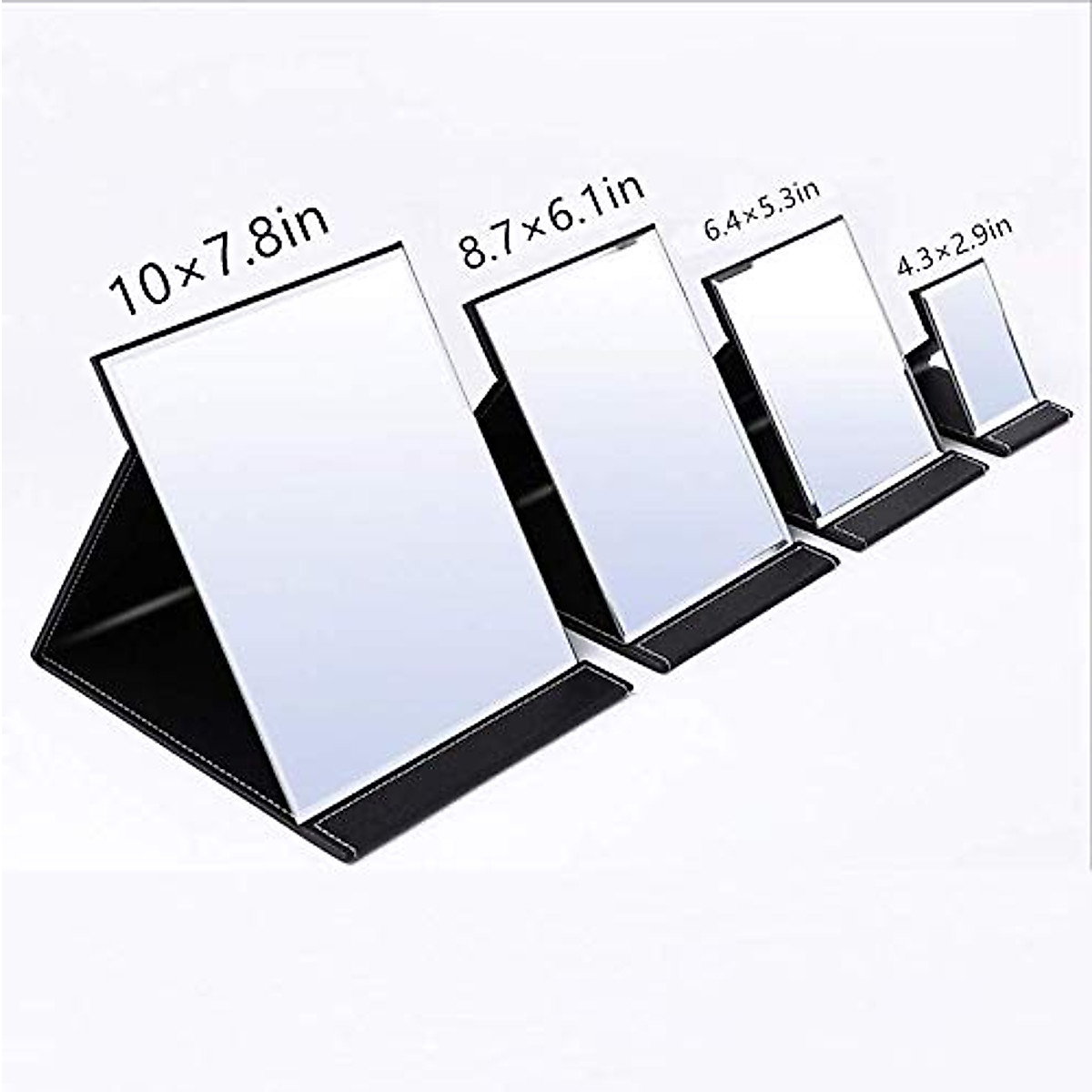 EFAILY Folding Travel Mirror, PU Portable Adjustable Rectangular Ultrathin Mirror, for Travel, Camping,Home (4.3W×2.9L)