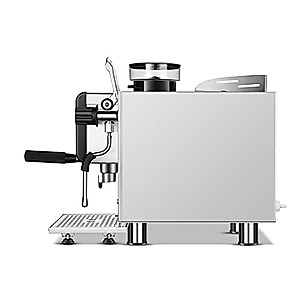 XBROOM Commercial Espresso Machine Stainless Steel Touch Automatic With Quiet Grinder Dual Boiler Water Supply Line (Size : EU)