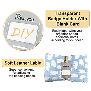 SMILIE Bed Sheet Organizer, Closet Storage Band Organizer, Elastic Bands for Tidying Bed Sheet, Closet Organizer Band with Jacquard & a Label, Each Order Contains 2 Bands, 23.62Lx1.57W