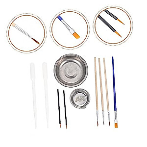 1 Set Figure Coloring Tool Miniature Paints Tools Watercolor Brush Set Oil Painting Micro Paint Brushes Paint Mixing Cups Painting Brush Figure Supply Figure Accessory