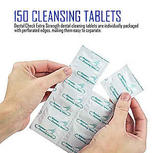 Retainer and Denture Cleaner 150 Tablets, 5 Month Supply Cleaning Tablets Denture Cleaners Remove Bad Odors, Plaque, Stains From Night Guards, Mouth Guards, Dental Appliance