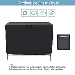 Kingling Cooler Cover, Waterproof Outdoor Rolling Ice Chest Cover Wheeled Camping Coolers Cover for 75 Quarts Cooler Box - 38''L x20''W x20''H