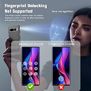 [1+2 Pack] Pixel 7 Pro Privacy Screen Protector with Camera Lens Protector, 3D Full Coverage, 9H Tempered Glass Scratch Resistant, for Google Pixel 7 Pro Screen Protector (6.7 Inch)