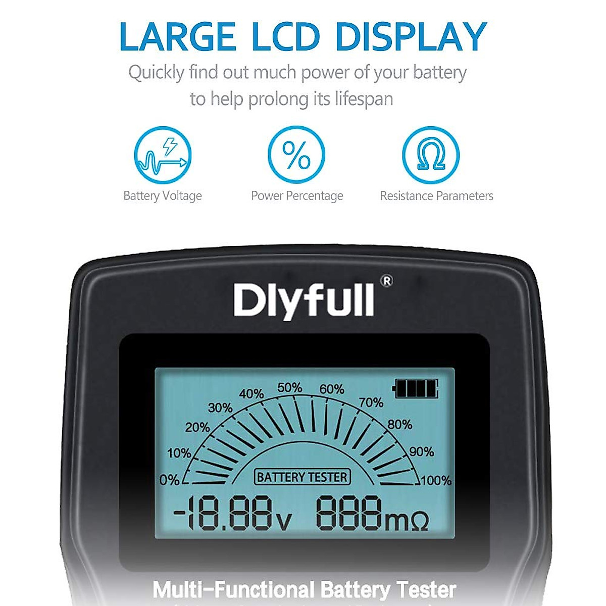 Dlyfull B3 Universal Battery Tester and B2 Battery Tester, 3x AAA batteries Included