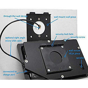 TABcare Security Anti-Theft Acrylic VESA Enclosure for Amazon Fire 7 2022 with Free Wall Mount Kit (Black, Fire 7 2022)