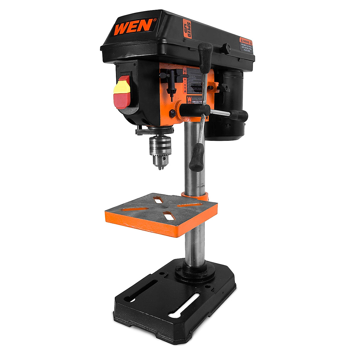 WEN 4208T 2.3-Amp 8-Inch 5-Speed Benchtop Drill Press & DPA2513 24-by-12-Inch Drill Press Table with an Adjustable Fence and Stop Block