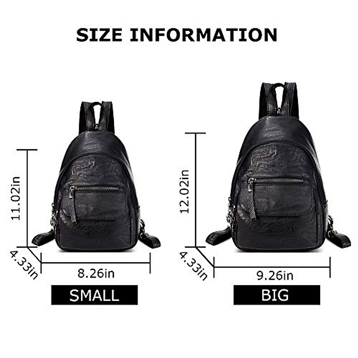 FANCELINE Small Backpack Purse for Women Fashion PU Leather Backpack Convertible Ladies Sling Bag